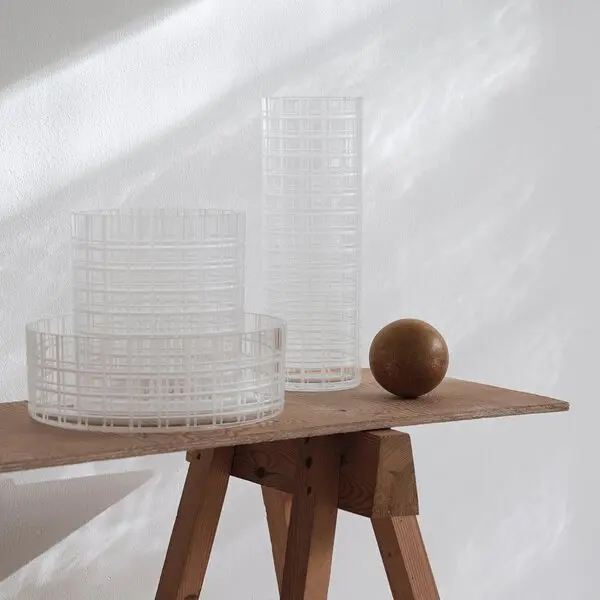 ORREFORS Cut In Number Checker Vase, Large