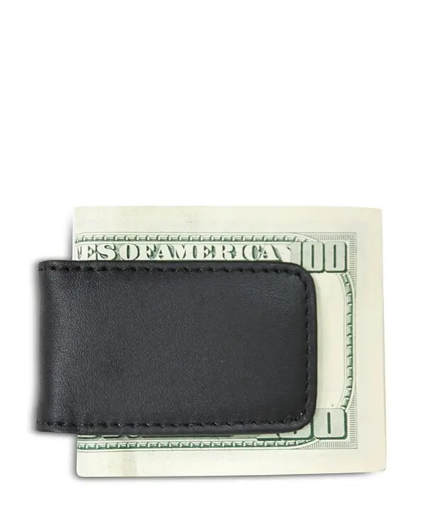 ROYCE NEW YORK Leather Magnetic Money Clip - Black