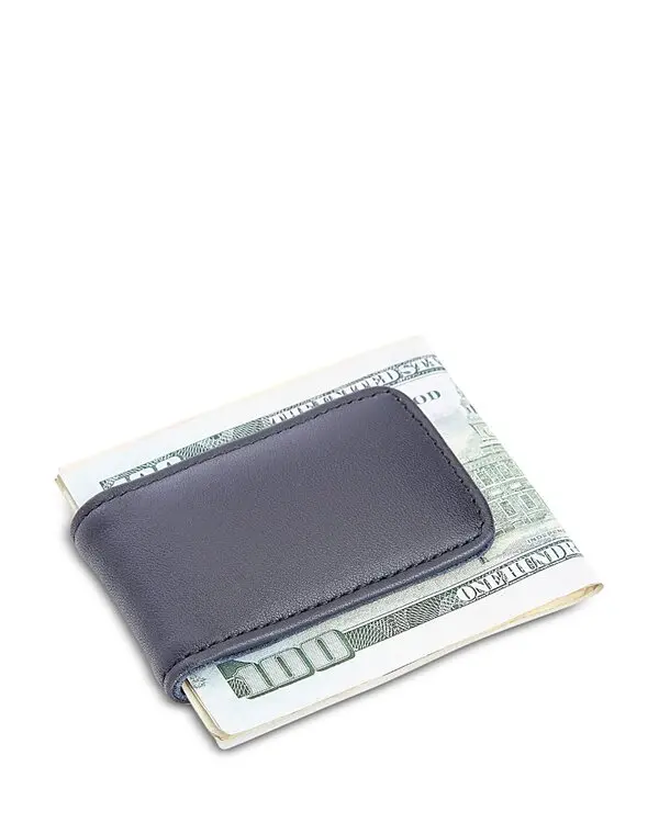 ROYCE NEW YORK Leather Magnetic Money Clip - Blue