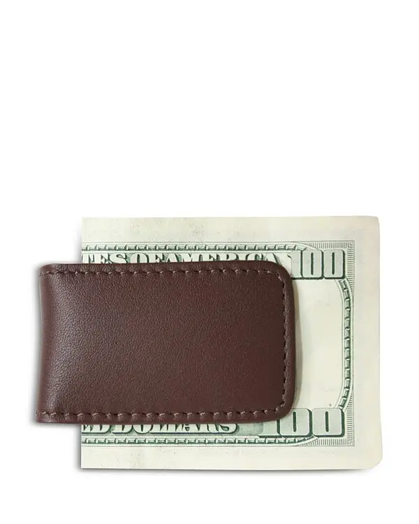 ROYCE NEW YORK Leather Magnetic Money Clip - Brown