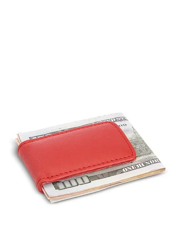 ROYCE NEW YORK Leather Magnetic Money Clip - Red