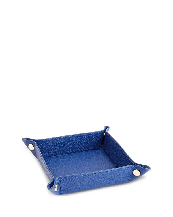 ROYCE NEW YORK Travel Leather Catchall Valet Tray - Cobalt Blue