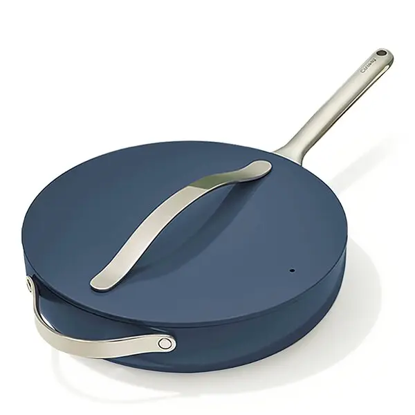 CARAWAY Non Toxic Ceramic Non Stick Saute Pan & Lid - Navy