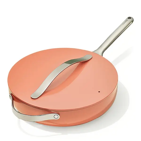 CARAWAY Non Toxic Ceramic Non Stick Saute Pan & Lid - Perracotta
