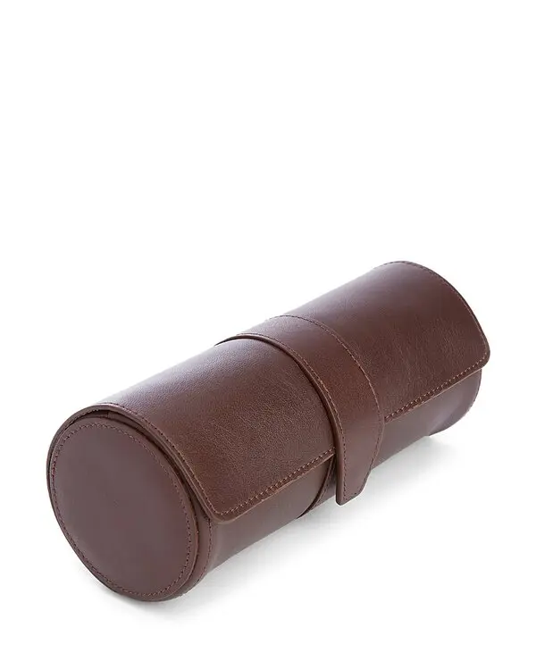 ROYCE NEW YORK Leather Travel Watch Roll - Brown