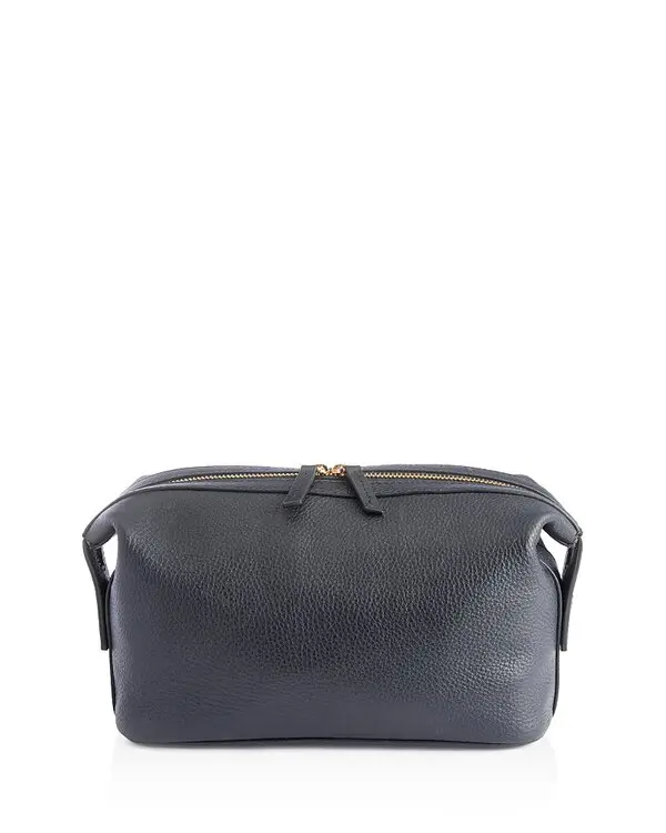 ROYCE NEW YORK Executive Leather Toiletry Bag - Black