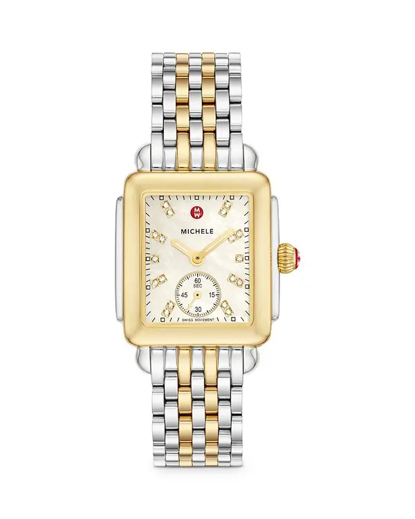 Michele Deco Mid Watch, 29mm - White/two Tone