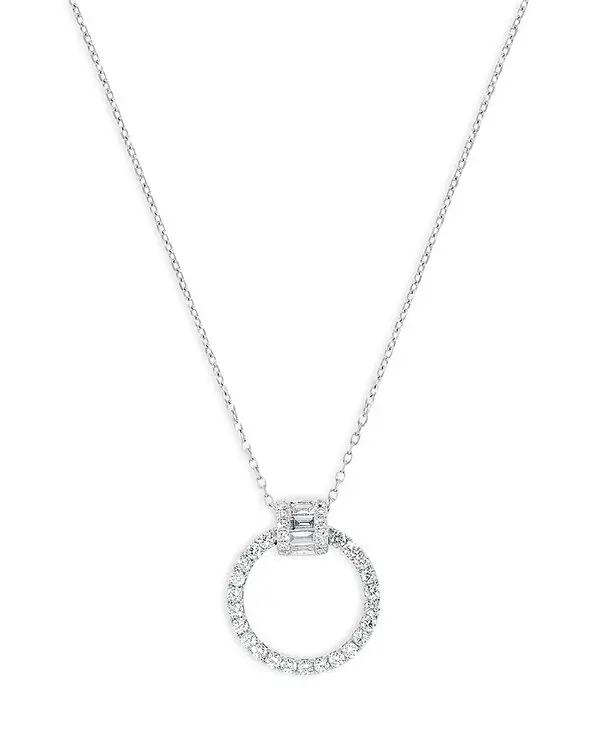 Bloomingdale'S Diamond Circle Pendant Necklace - White