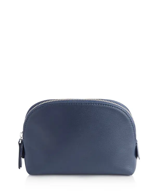 ROYCE NEW YORK Leather Cosmetics Case - Blue