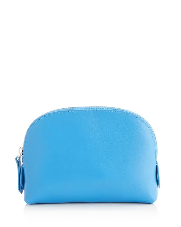 ROYCE NEW YORK Leather Cosmetics Case - Light Blue