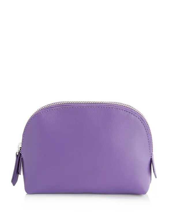 ROYCE NEW YORK Leather Cosmetics Case - Purple