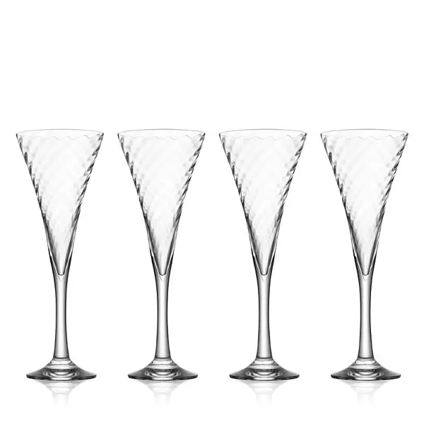 ORREFORS Helena Champagne Glasses Set Of 4 - Clear