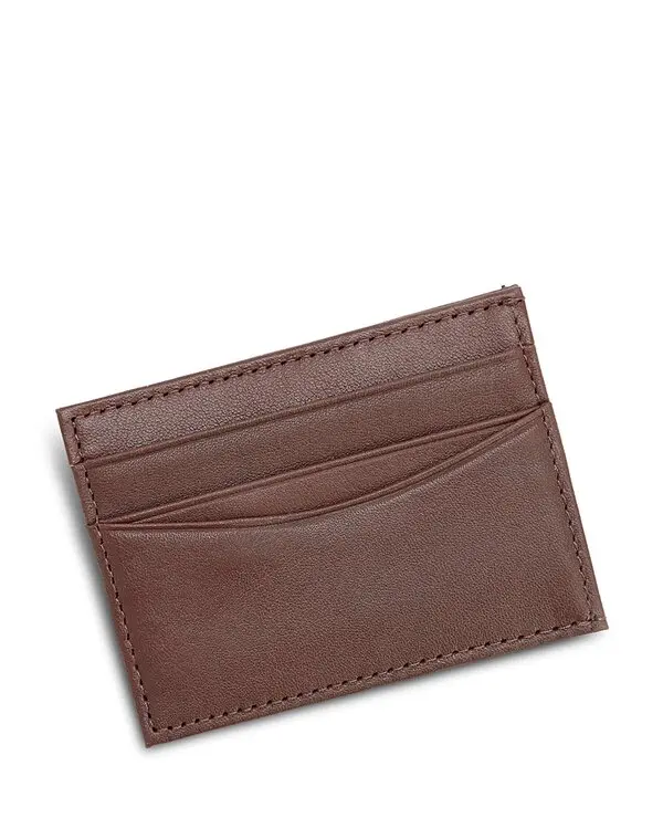ROYCE NEW YORK Magnetic Money Clip Leather Wallet - Brown