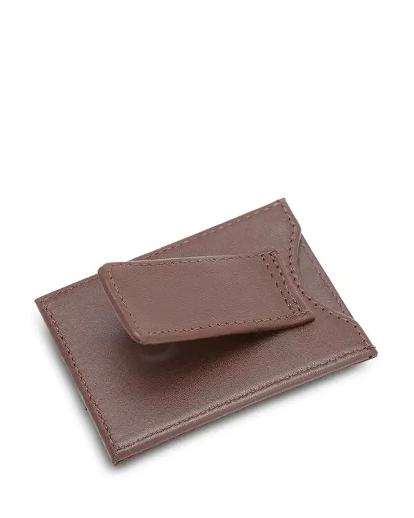 ROYCE NEW YORK Magnetic Money Clip Leather Wallet - Brown