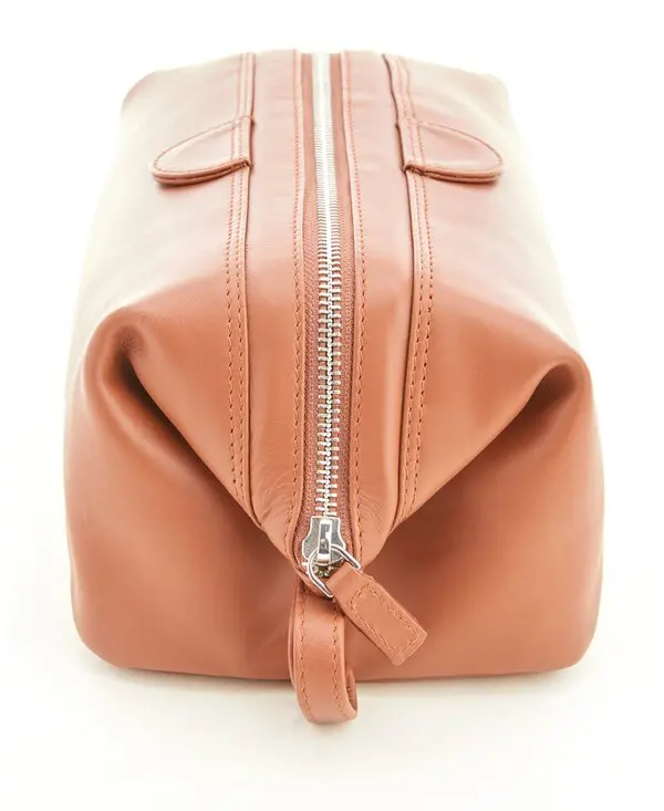 ROYCE NEW YORK Leather Toiletry Kit - Tan