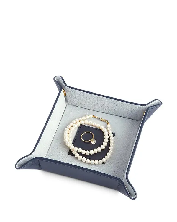 ROYCE NEW YORK Suede Lined Catch-all Tray - Blue