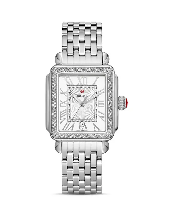 Michele Deco Madison Watch, 33mm - White/silver