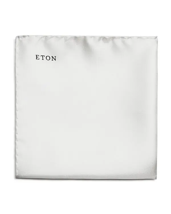 Eton Of Sweden Silk Pocket Square - White