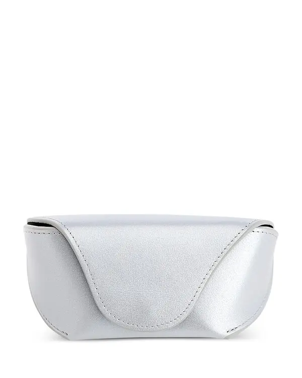 ROYCE NEW YORK Leather Glasses Carrying Case - Silver