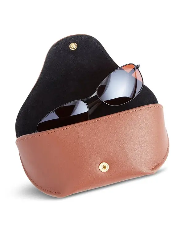 ROYCE NEW YORK Leather Glasses Carrying Case - Tan