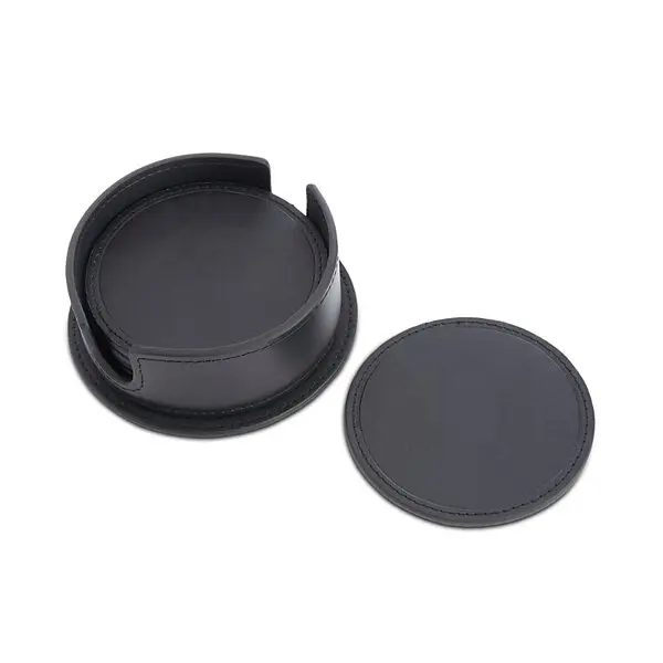 ROYCE NEW YORK Coasters, Set Of 6 - Black