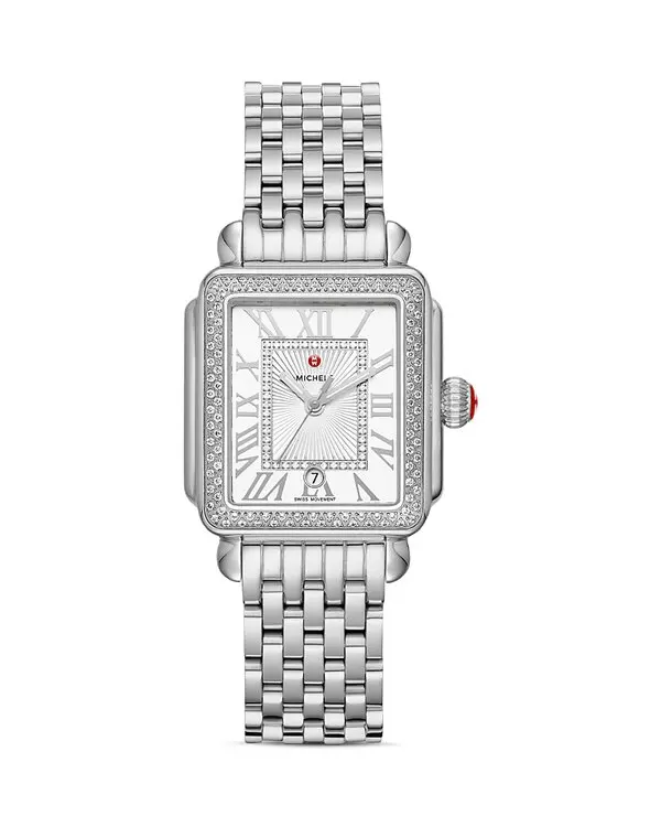 Michele Deco Madison Mid Watch, 29mm - White/silver