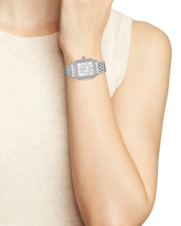 Michele Deco Madison Mid Watch, 29mm - White/silver