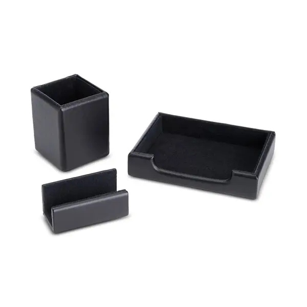 ROYCE NEW YORK 3 Pc. Suede Lined Executive Desk Accessory Set