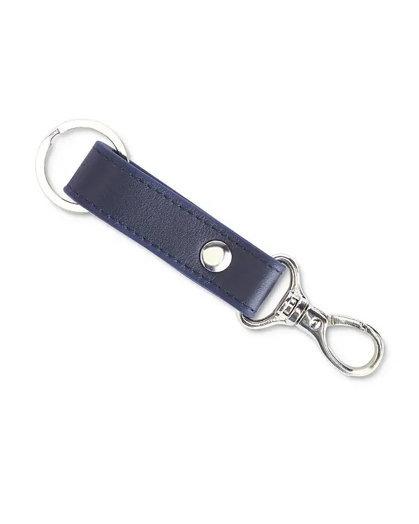 ROYCE NEW YORK Leather Valet Key Chain - Navy Blue
