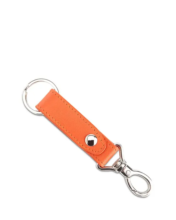 ROYCE NEW YORK Leather Valet Key Chain - Orange