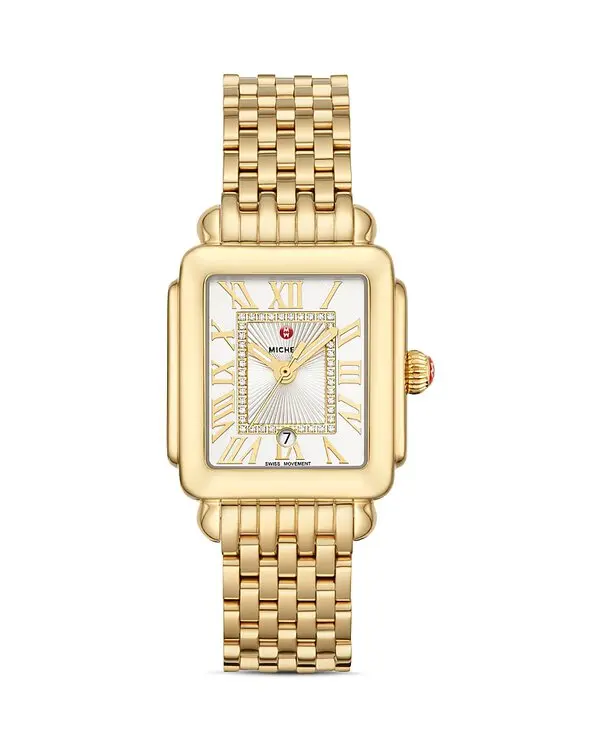 Michele Deco Madison Mid Watch - White/gold