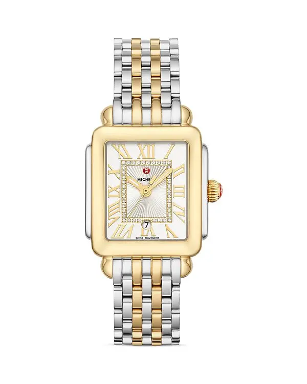 Michele Deco Madison Mid Watch - White/two Tone