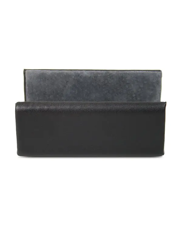 ROYCE NEW YORK Leather Business Card Holder Display - Black