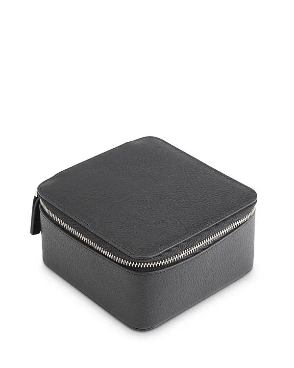 ROYCE NEW YORK Leather Travel Jewelry Case - Black