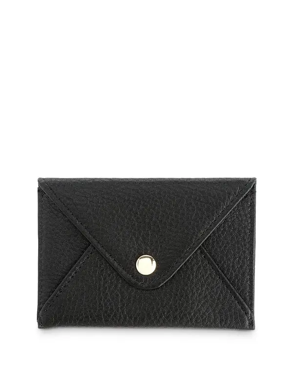 ROYCE NEW YORK Leather Envelope Card Case - Black