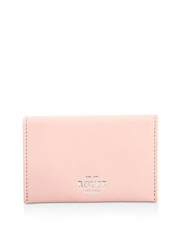 ROYCE NEW YORK Leather Envelope Card Case - Light Pink