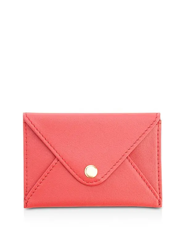 ROYCE NEW YORK Leather Envelope Card Case - Red