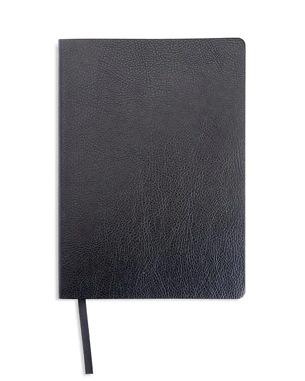 ROYCE NEW YORK Pebbled Leather Lined Journal - Blue