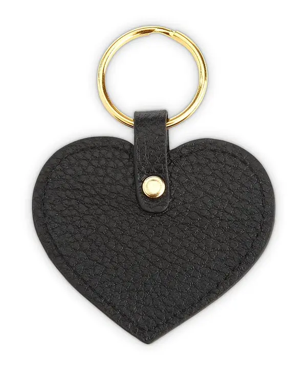 ROYCE NEW YORK Leather Heart Keychain Charm - Black