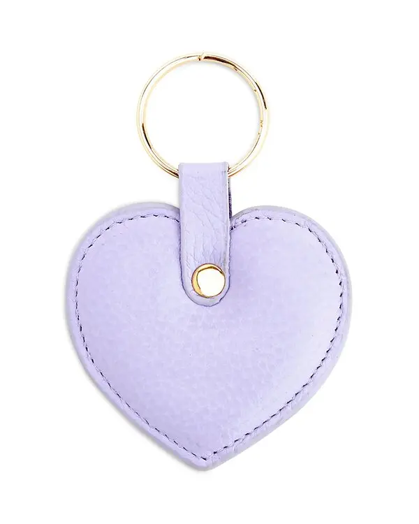 ROYCE NEW YORK Leather Heart Keychain Charm - Lavender