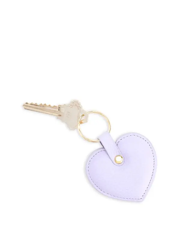 ROYCE NEW YORK Leather Heart Keychain Charm - Lavender