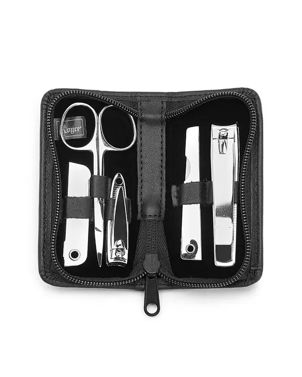 ROYCE NEW YORK Leather Mini Manicure Grooming Kit - Black