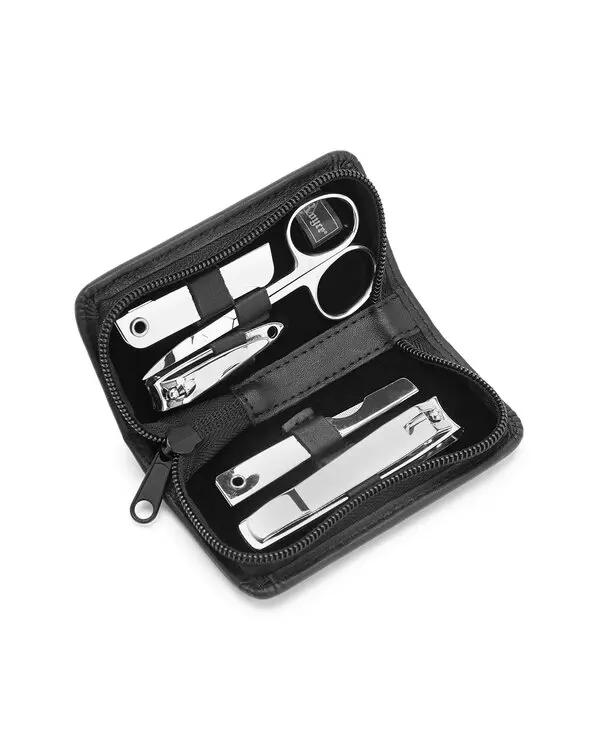 ROYCE NEW YORK Leather Mini Manicure Grooming Kit - Black