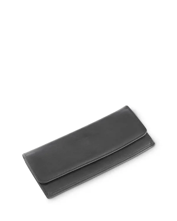 ROYCE NEW YORK Leather Rfid Blocking Clutch Wallet - Black