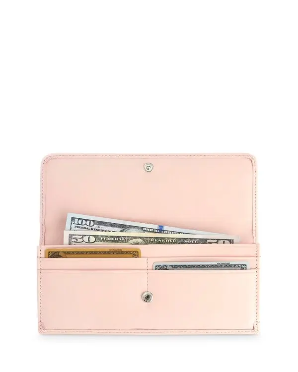 ROYCE NEW YORK Leather Rfid Blocking Clutch Wallet - Light Pink