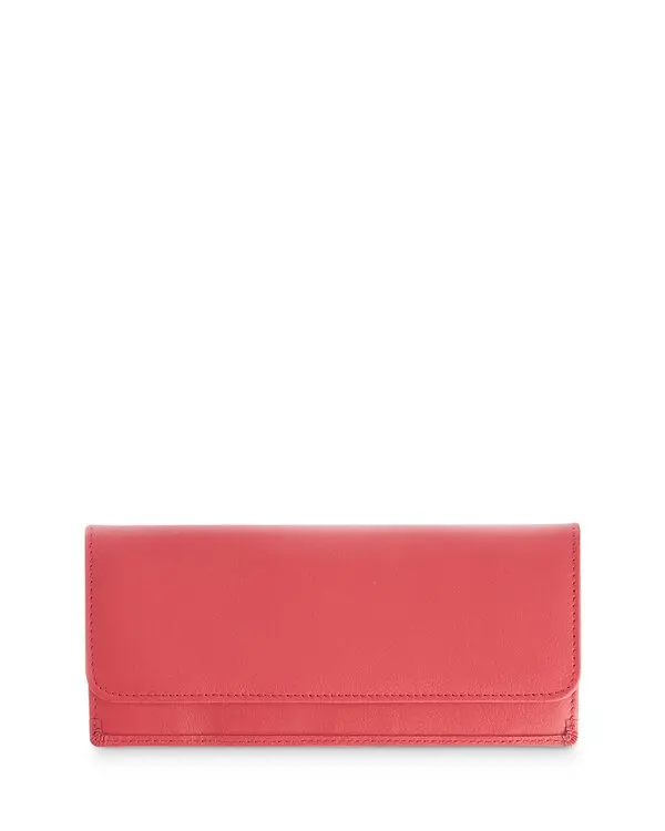 ROYCE NEW YORK Leather Rfid Blocking Clutch Wallet - Red