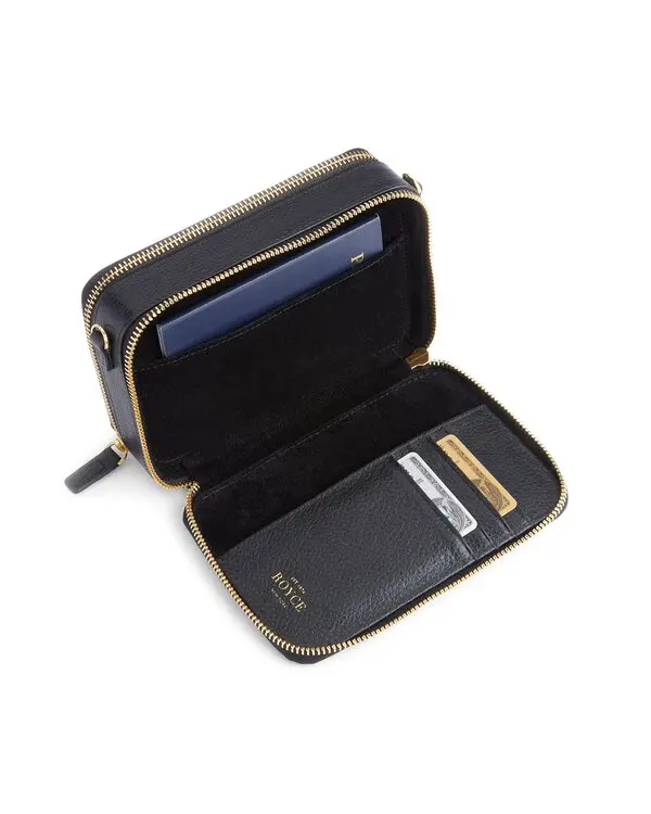 ROYCE NEW YORK Mini Leather Crossbody - Black