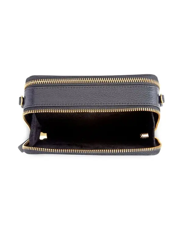 ROYCE NEW YORK Mini Leather Crossbody - Black