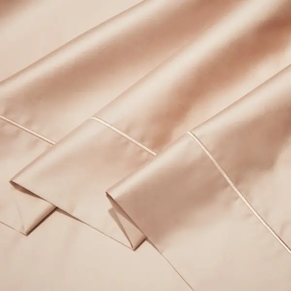 HUDSON PARK COLLECTION 500tc Sateen Wrinkle-resistant Twin Fitted Sheet Exclusive - Sand
