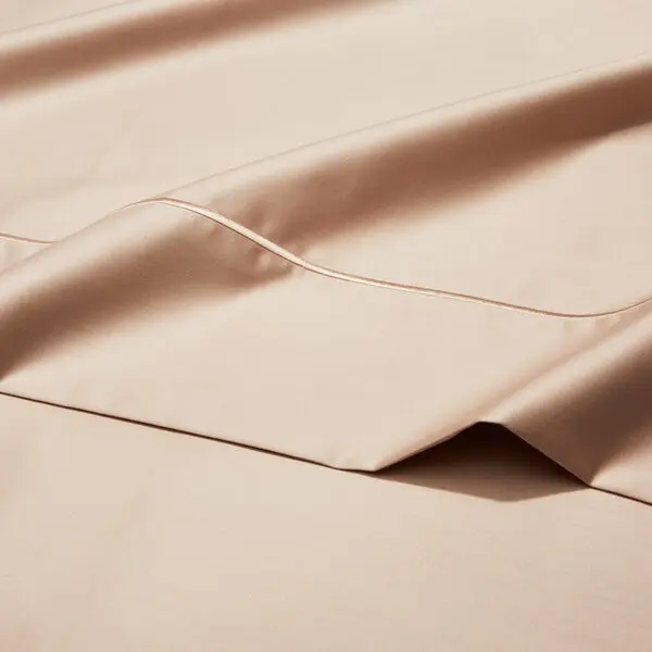 HUDSON PARK COLLECTION 500tc Sateen Wrinkle-resistant Twin Fitted Sheet Exclusive - Sand